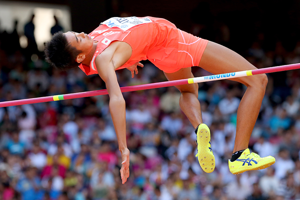 Yuji Hiramatsu in the high jump at the IAAF World Championships Beijing ...
